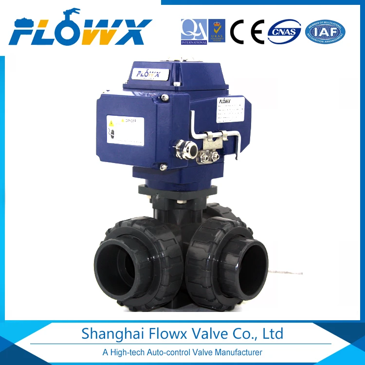 Pvc Upvc Cpvc Plastic Electric 3 Way Motorized Ball Valve - Buy ...