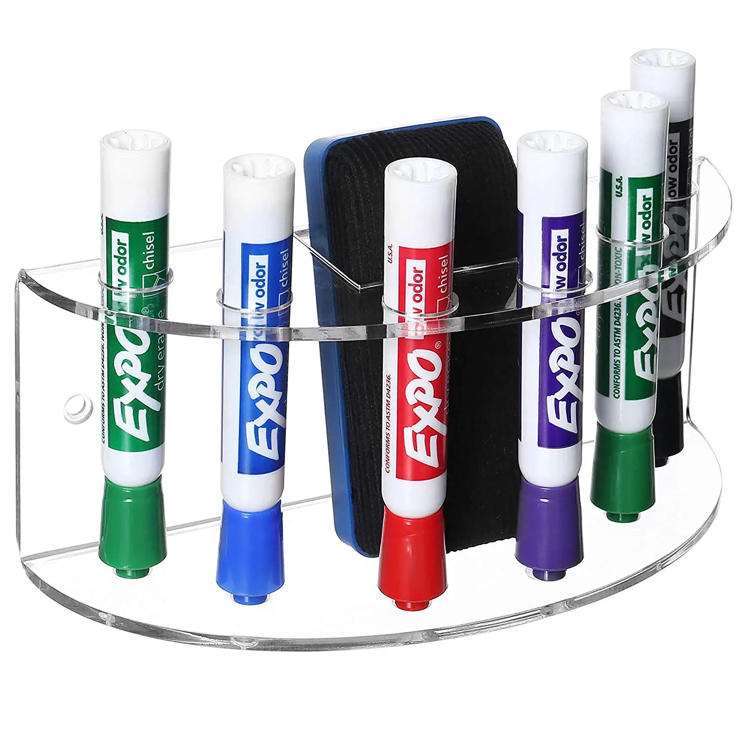 Clear Acrylic Wall Mountable Dry Erase Marker & Eraser Holders ...