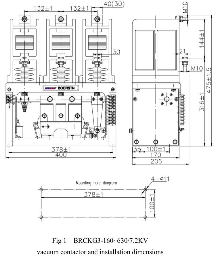 3 Pole 3 Phase Vacuum Contactor CKG4 - High Voltage Solutions