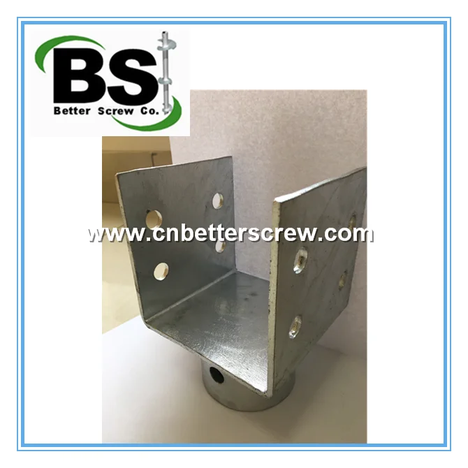Galvanized Steel Light Pole Anchors Brackets With Helix | Screw Piles ...