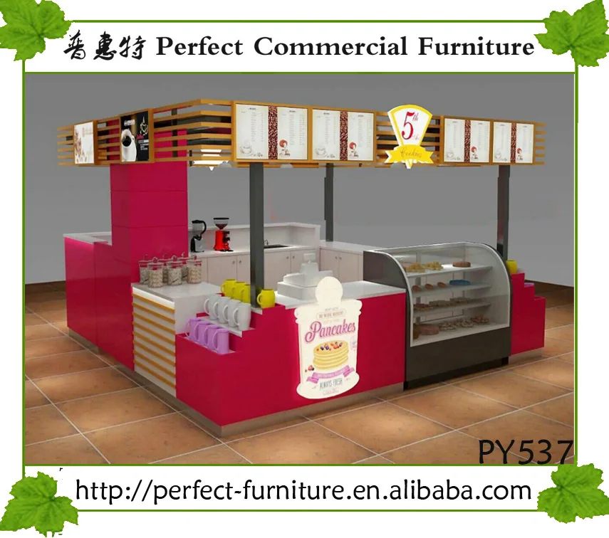 Colorful Mall Food Smoothie Kiosk,Commercia Juice Bar Counter With Led ...