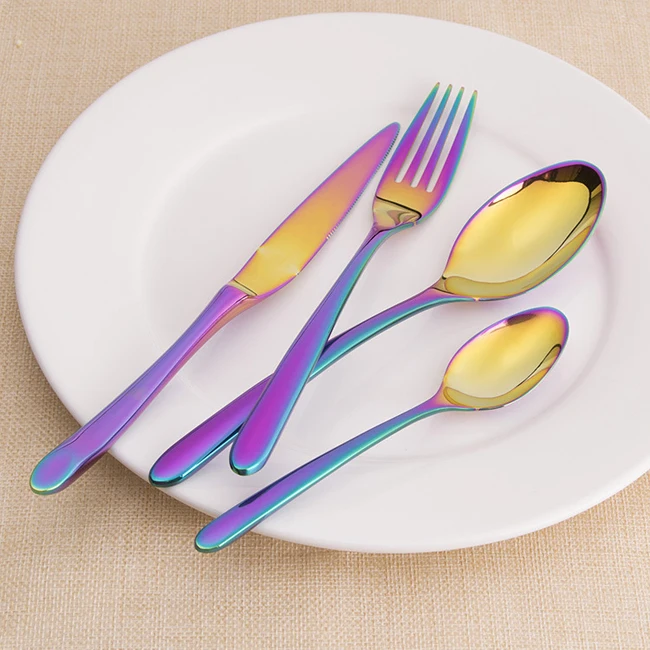Rainbow Cutlery Set Ss18/8 Stainless Steel Flatware Sets Wedding Issues ...