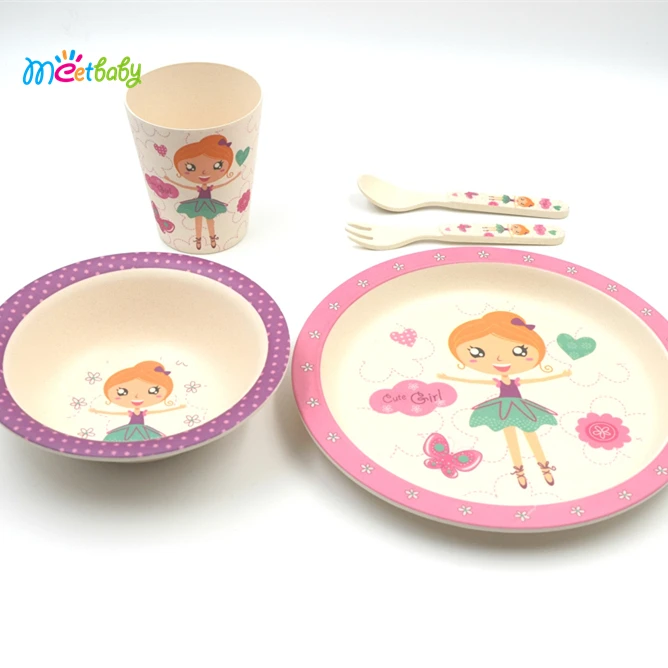 6183 Latest Disposable Bamboo Fiber Tableware Melamine Kid Dinner Set ...