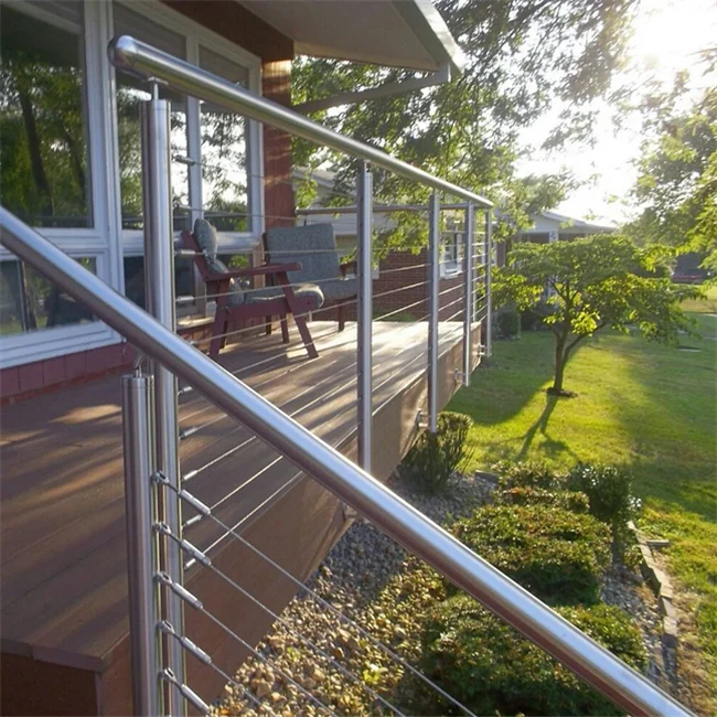 Cable Staircase Classical Stair Railing Vertical Cable Railing Systems