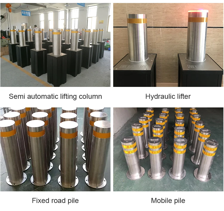 Hydraulic Retractable Flexible Rising Bollards Remote Control Security ...