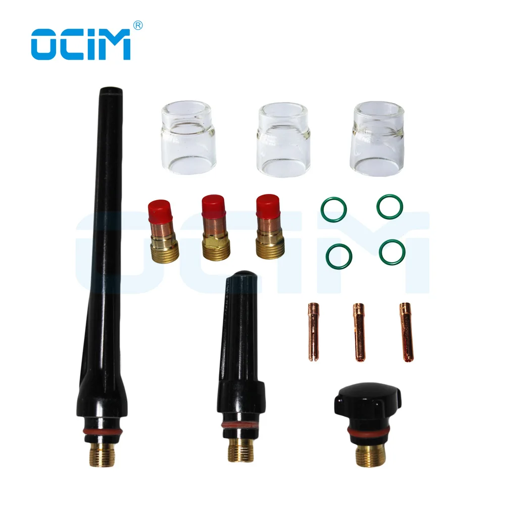 18pcs Tig Welding Torch Pyrex Nozzle Gas Lens Kit For Sr17,Sr18 Sr26 ...