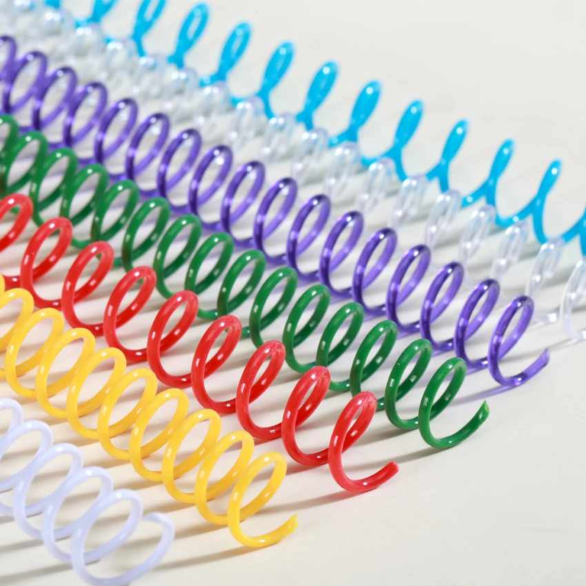 Printed Book And Note Book Used 1/4" Pvc Plastic Single Coils Spiral ...