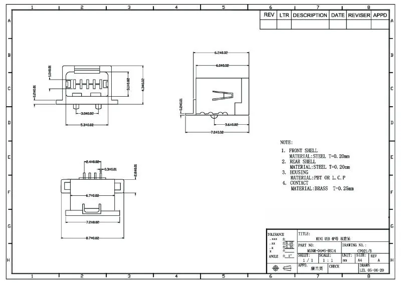 Mini Usb Conector 4pin B Tipo Smd En Pcb - Buy Conector Mini Usb 4 P ...