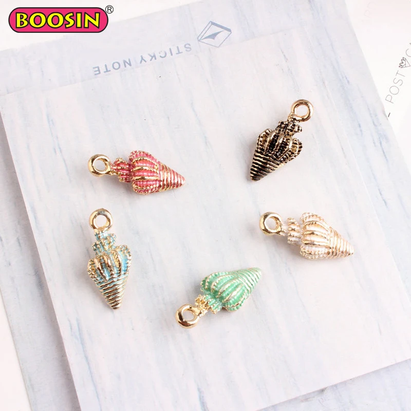 Colorful Metal Enamel Conch Shell Charms Beach Sea Series Charms From ...