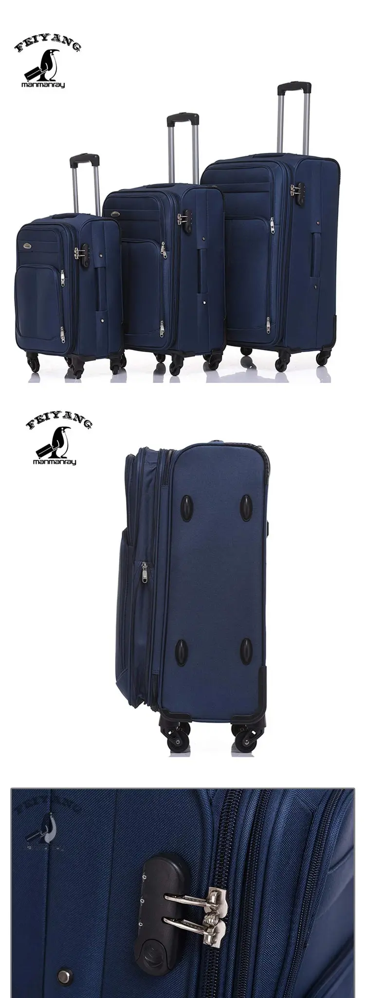 New Design High Quality Oxford Fabric 4 Wheel Suitcase Travel Pro ...