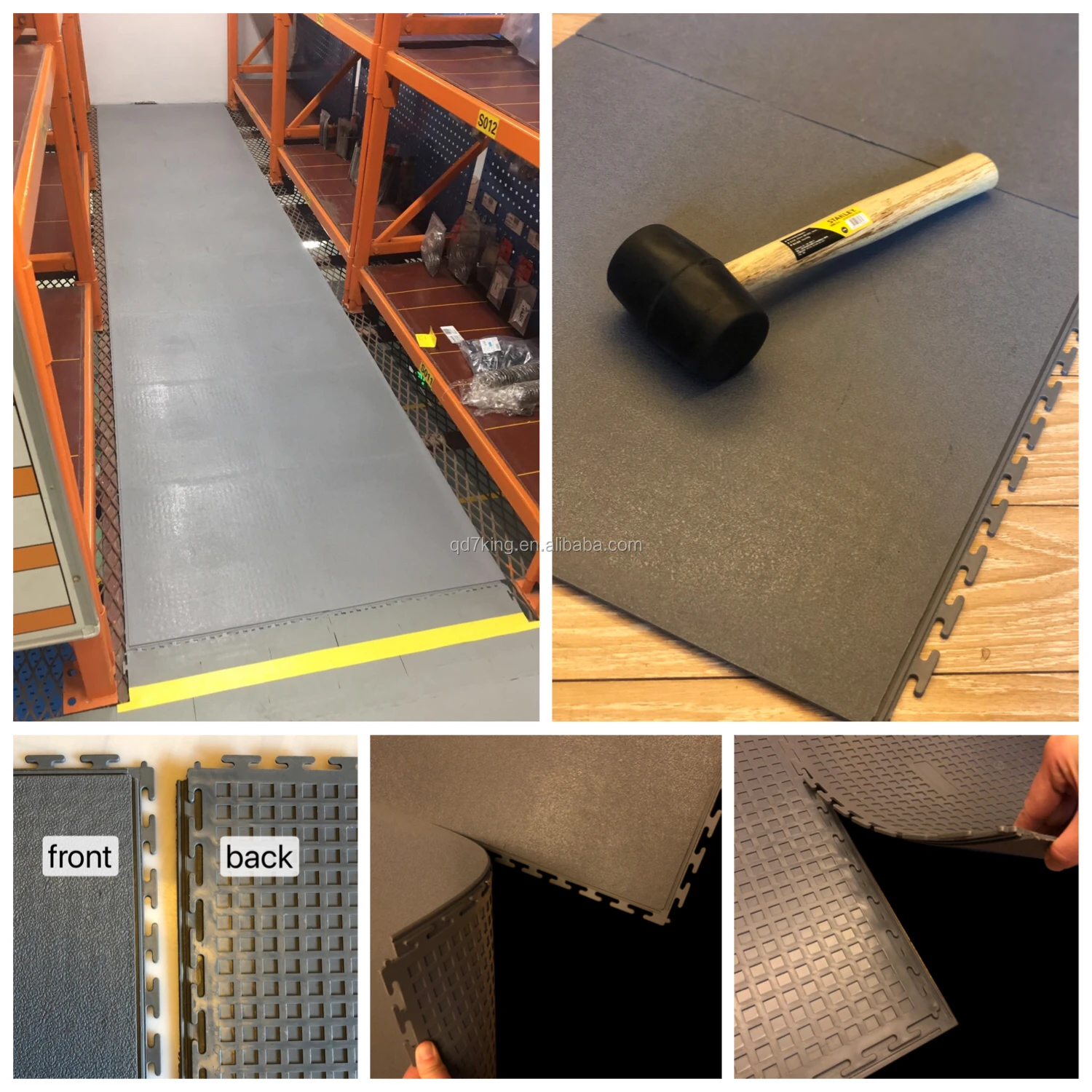 Interlocking Drainage PVC Modular Floor Tiles Non-Slip Mat Plastic ...