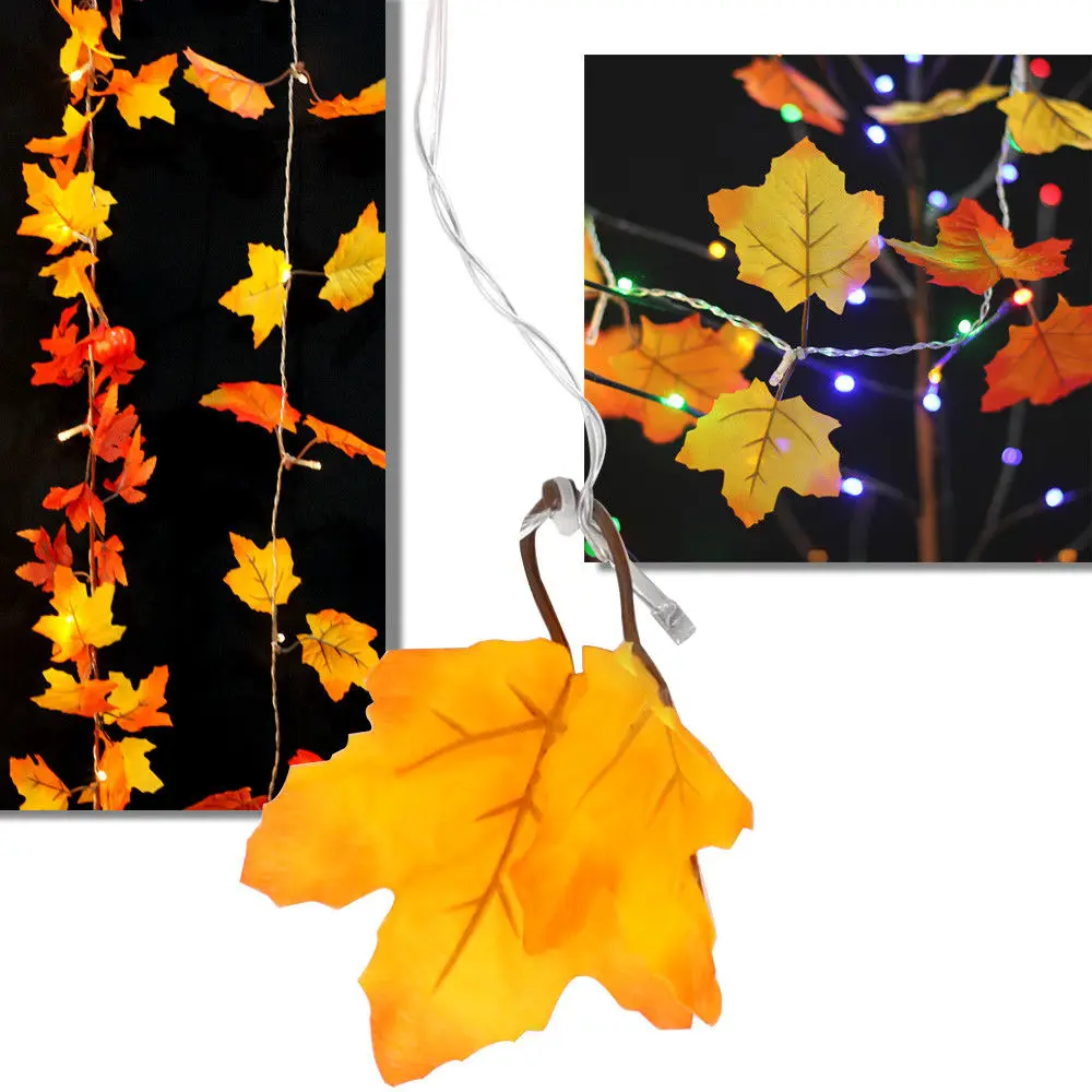 Unique Decorative 10 Led Fall Leaves String Lights,Fairy Light Autumn ...