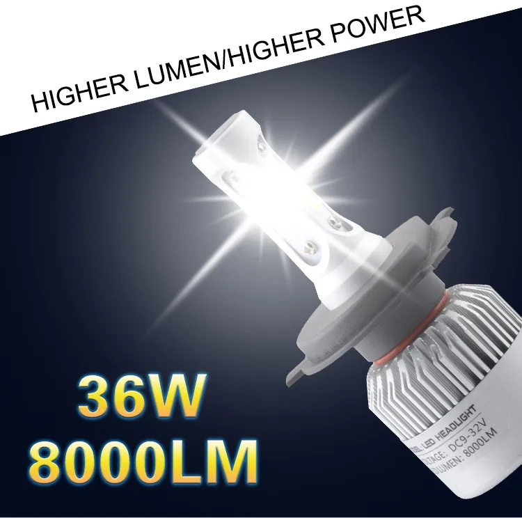 Car Headlamp Ip67 35w 3600lm Bulb H4 Led Auto Headlight,12v Led Bulb ...