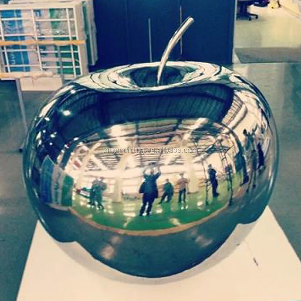 Metal Apple Statue Handicraft Arts Modern Stainless Steel Sculpture For ...