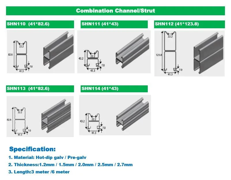 Unistrut Type Slotted Steel Strut Channel C Channel - Buy C Shaped ...