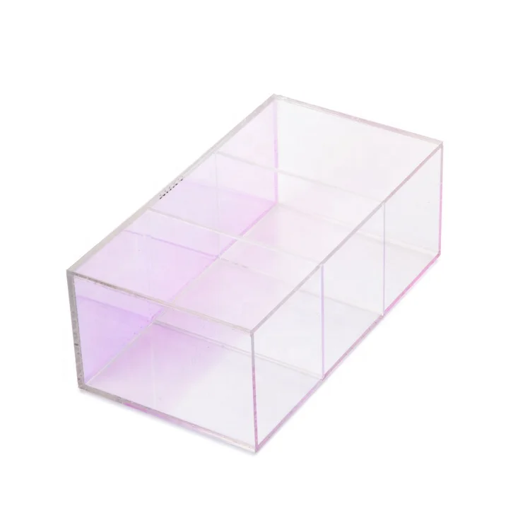 Glitter Iridescent Colored Acrylic Storage Box With 3 Meshing - Buy ...
