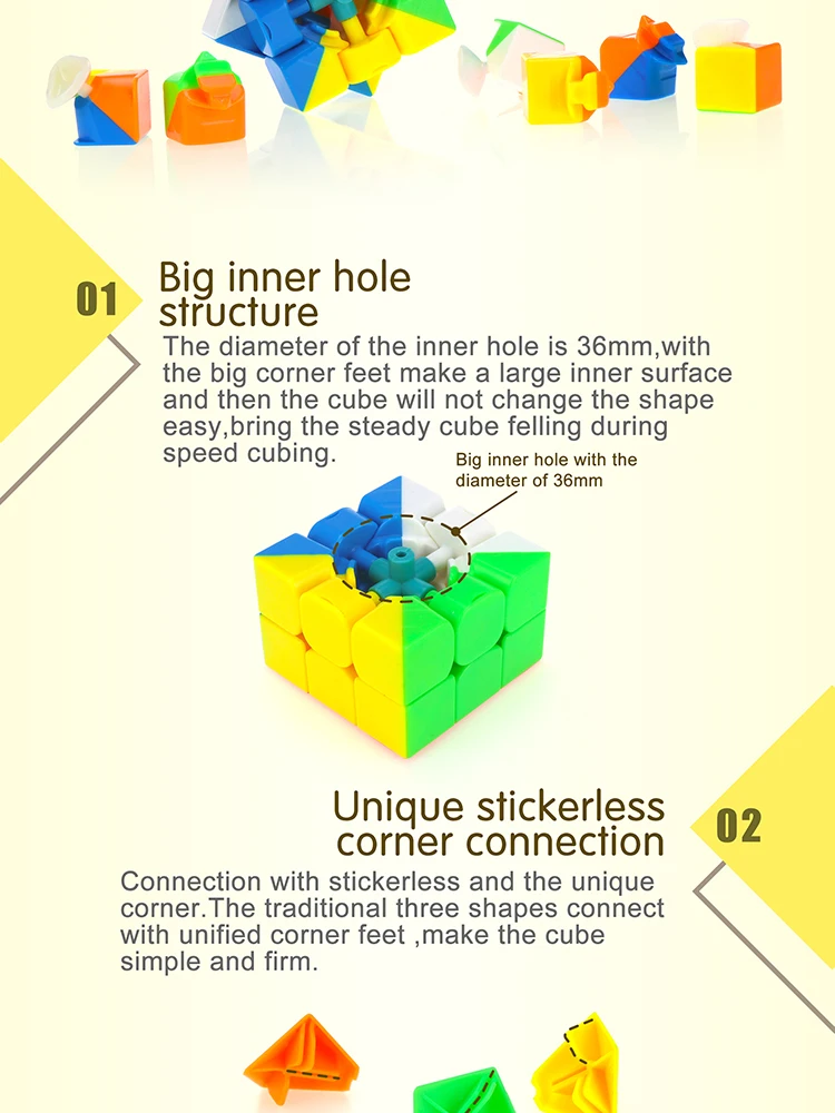 Yongjun Guanlong Upgraded Version Speed Cube 3x3x3 Abs Plastic Magical ...