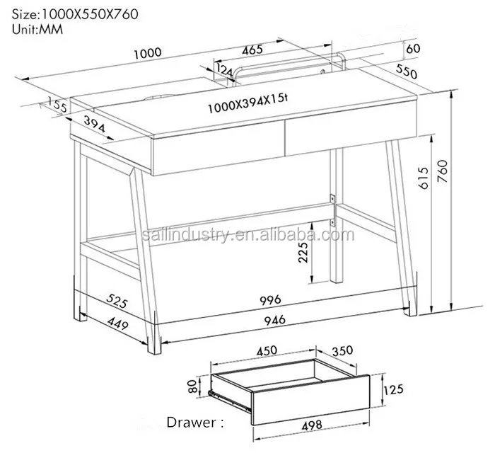 High Quality Home Office Furniture Modern Wooden Computer Table Design ...