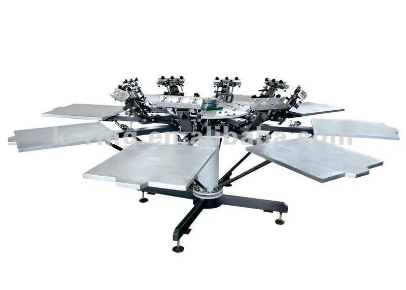 Manual 6 Color/6 Station T Shirts Rotary Screen Printing Machine For ...