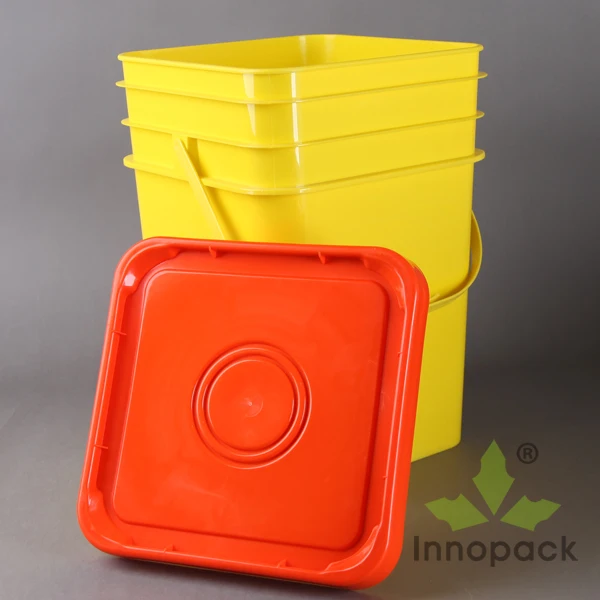 Customize Color Square Hdpe Pail,20 Ltr Plastic Pails With Lid And ...