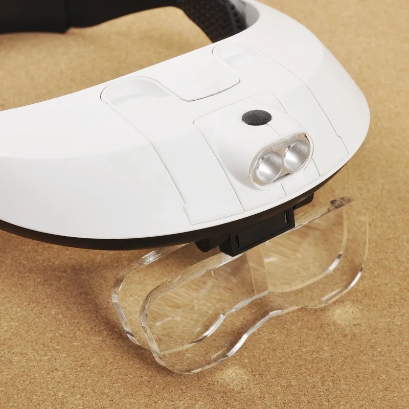 Head Mount Magnifier Glasses With Detachable Ultra Bright Led Head Lamp ...