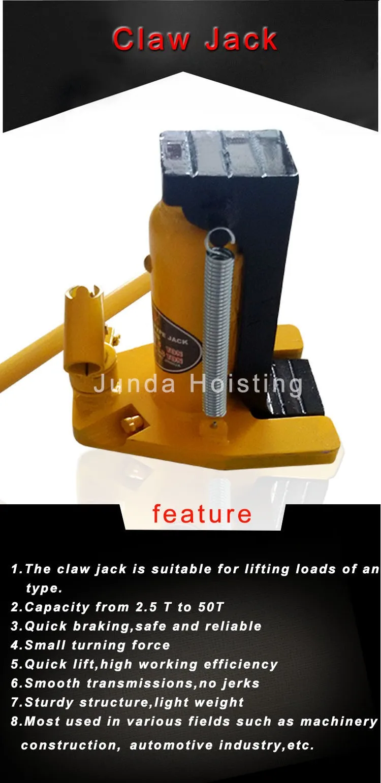 Small Industrial Hydraulic Claw Jack Toe Jack for Sale