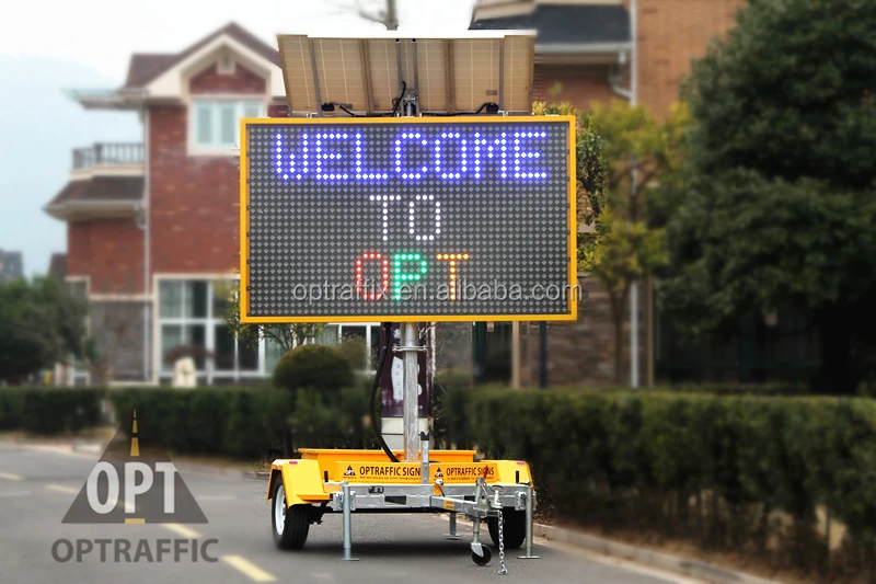 Optraffic 3 Moving Portable Vms Display Variable Message Board Road ...