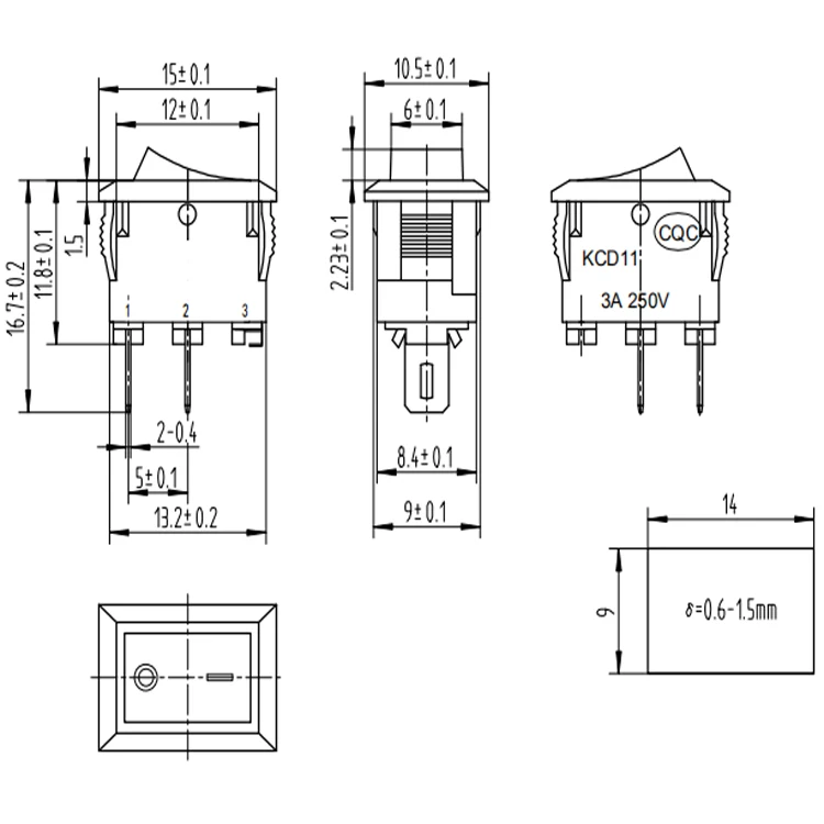 Bjb 301small Rocker Switch T85 In White Color 707 Electrical Rocker ...