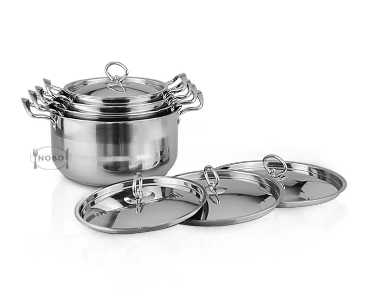 Set Of 8 Induction Bottom Kitchen Cooking Pot Cookware Set Stainless ...
