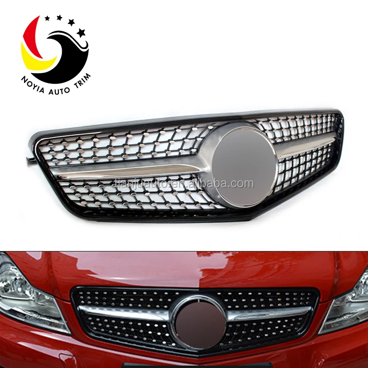 Diamond Grille For Mercedes Benz W204 Silver Black Grill For Benz C ...
