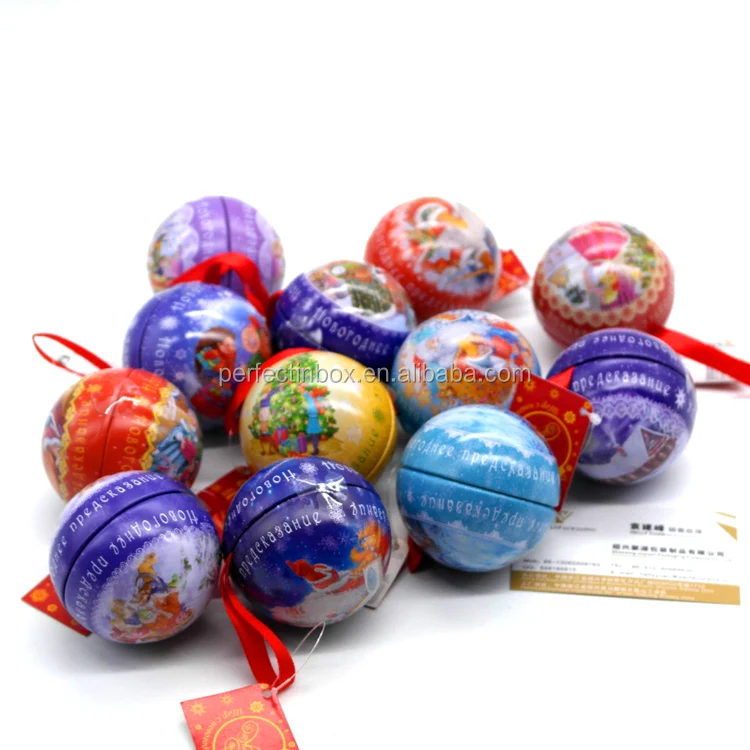Decorative Christmas Metal Tin Ball Containers Wholesale - Buy ...
