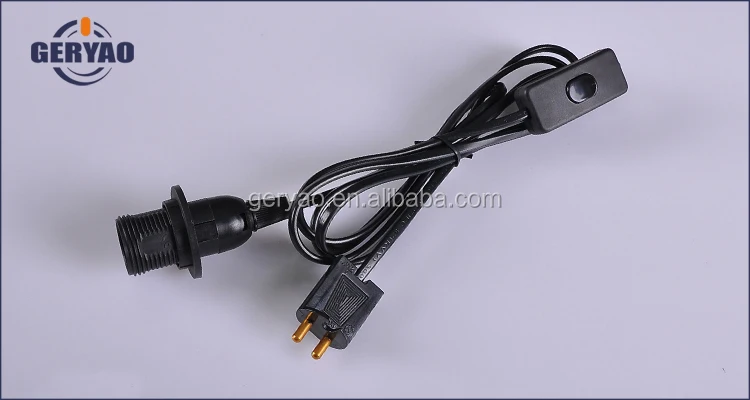 Customized Swedish Plug Power Cord With Switch And E14 Lamp Holder ...