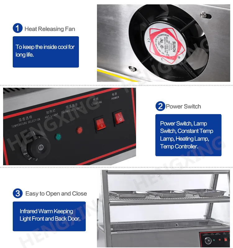 Fried Chicken Warmer Showcase/glass Food Warmer/hot Display Counter ...