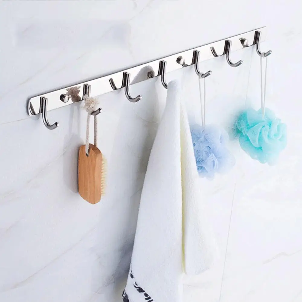 3 To 10 Hooks 8/18 S304 Stainless Steel Heavy Duty Bathroom Kitchen ...