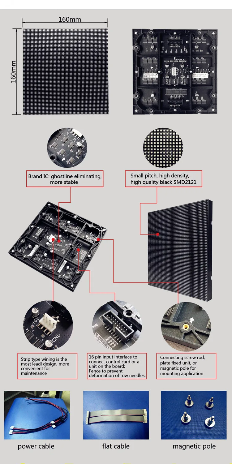 SMD Full Color 3in1 Indoor RGB LED Matrix 64x64 P2.5