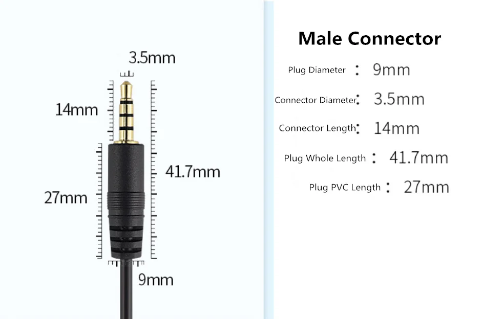 4-pole 3.5 Mm 2.5mm Jack Male To Female Stereo Audio Headphone Aux ...