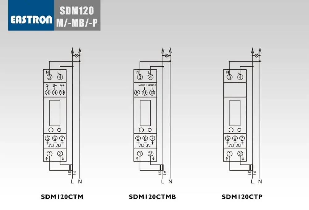 EASTRON SDM120 MID B+D Smart Energy Meter Single Phase RS485 Modbus / M ...