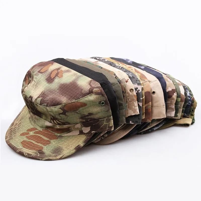 Plain Military Style Cap Army 100% Cotton Distress Washed Military Cap ...