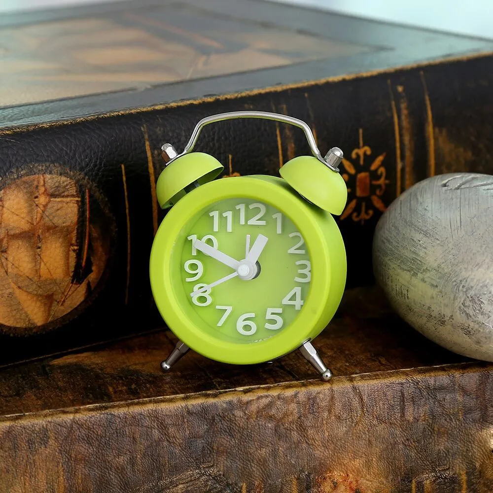 Mini Plastic Twin Bell Desk Clock With Alarm Function,Classical Two ...