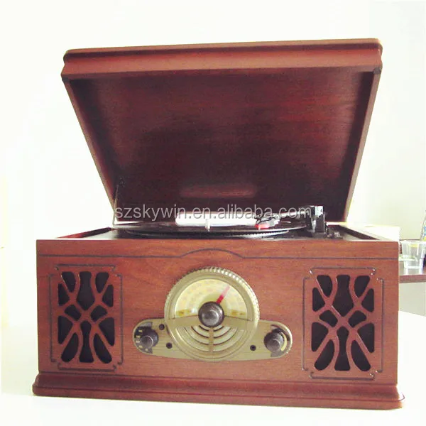 Audio Hi-fi Portable Wooden Nostalgic Record Player With Usb Sd Cd ...