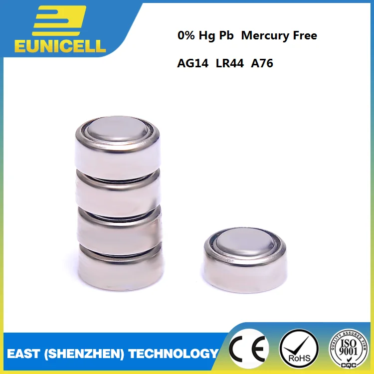 0% Hg Mercury Free Zn/mno2 Battery Type Ag131.5v Alkaline Button Cell ...