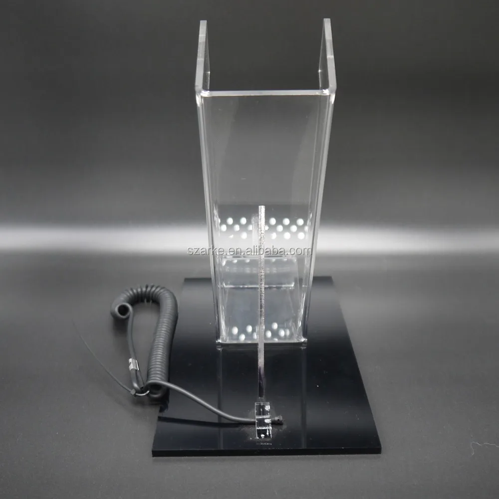Custom Retail Countertop Acrylic Microphone Display Stand With Security ...