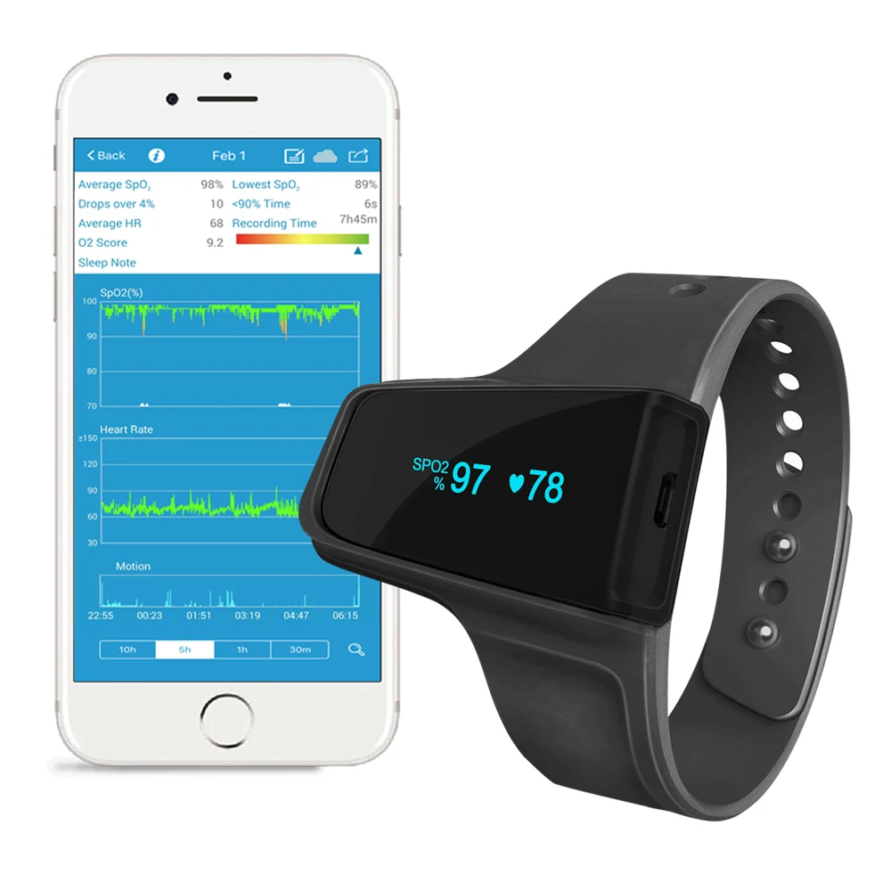 Viatom Checkme O2 CE Wrist Sleep Oximeter - Heart Rate Monitoring