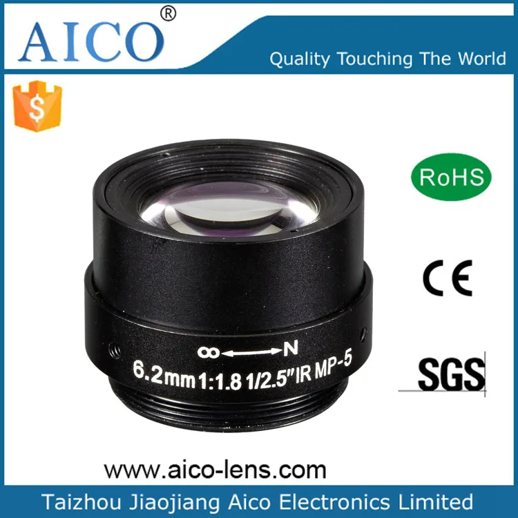 6.2mm 1/2.5" F1.8 5mp Rectilinear Cs-mt Cctv Lens Low Non Distortion Cs ...