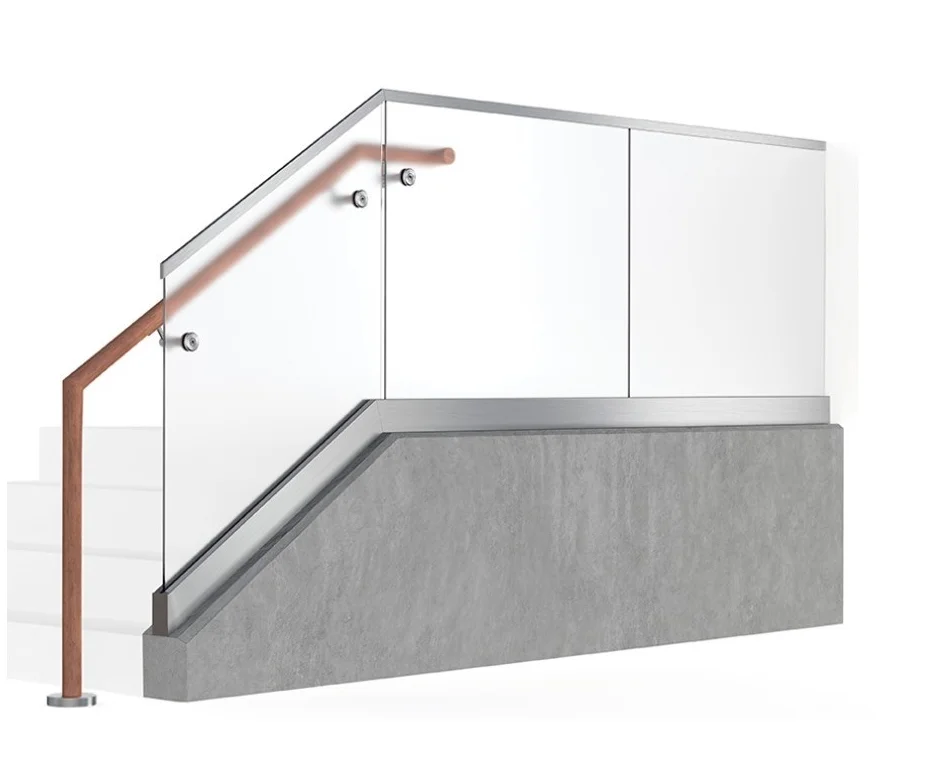 Side Mounted Aluminium Exterior U Channel Frameless Glass Balcony ...