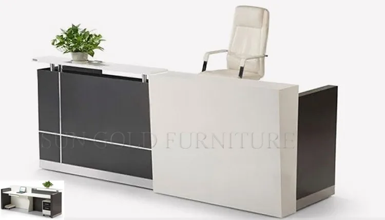 Black Curved Wooden Reception Counter Front Office Desk Design (sz ...