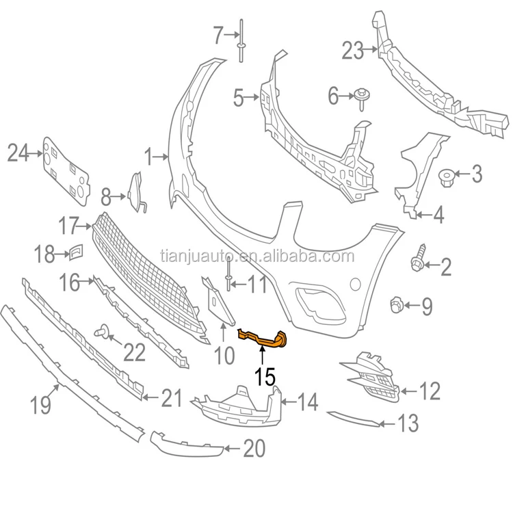 Front Bumper Side Cover Bracket For Mercedes Benz W253 Oem 2538857700/ ...