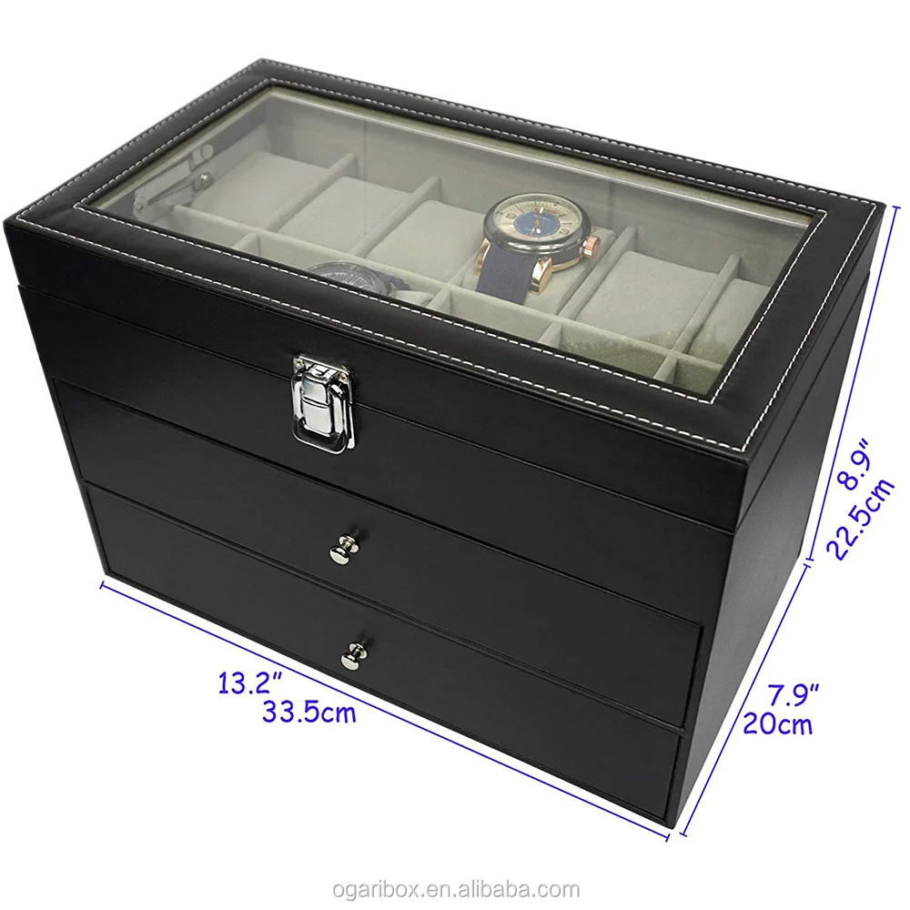 Leather Sunglasses Watch Box - Storage & Display Case
