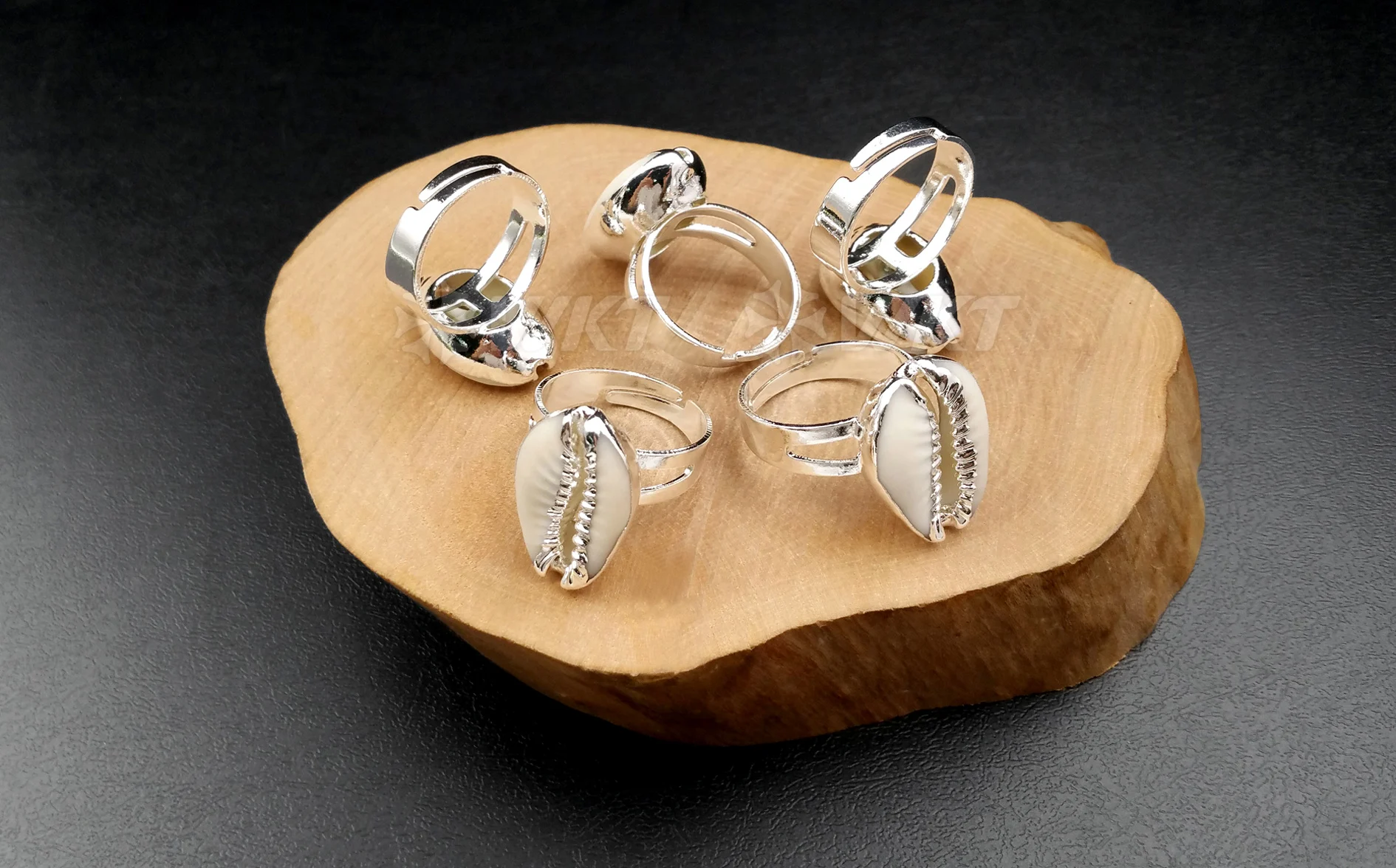 Wt-r249 New!!! Handmade Cowries Shell Ring With 24k Real Gold Plated ...