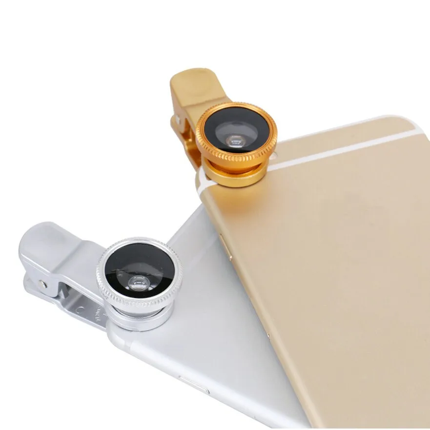 3 In1 Mobile Phone Camera Lens Kit Wide Angle Fish Eye Macro Lens With ...